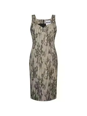 Moschino Lace-overlay Sweetheart-neck Dress