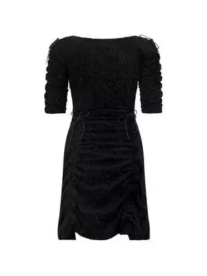 Moschino Ruched-detail Lace-patterned Mini Dress
