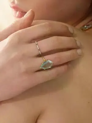 YI COLLECTION Aquamarine Diamond Ring