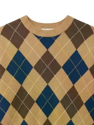 DUNST Argyle-intarsia Sweater - Neutrals