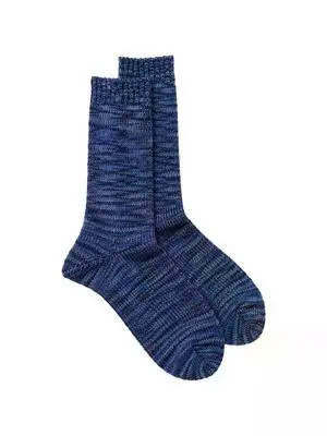 Anonymous Ism Marl-knit Ribbed-cuff Socks - Blue