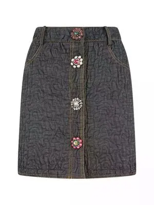 Moschino Embellished-button Quilted Mini Skirt