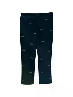 Ralph Lauren Motorcycle Embroidered Chino Trousers - Black