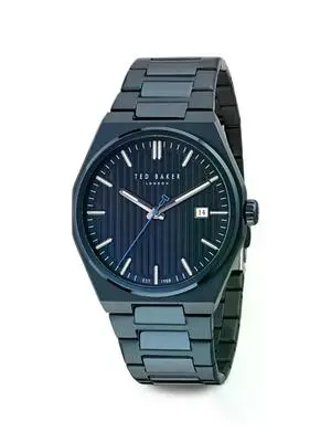 Ted Baker London Barteen Geometric-bezel 42mm Watch - Blue