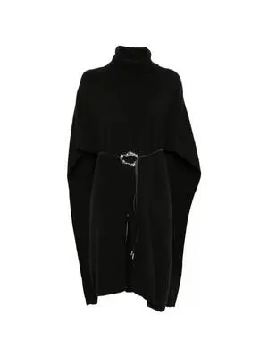 PHILO-SOFIE Belted High-neck Cape - Black