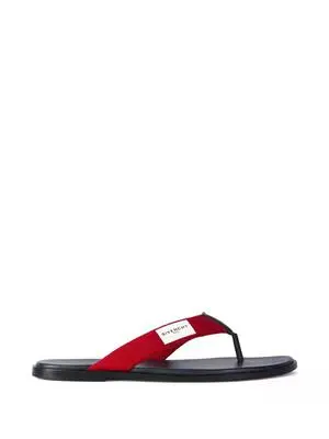 Givenchy Bay Thongs In Gros Grain And Leather - Red