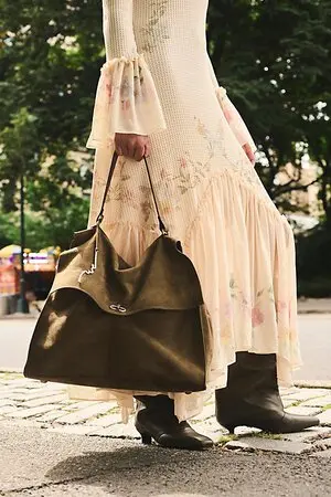 We The Free Parker Suede Tote At - Olive