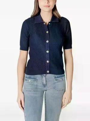 MORGAN Short-sleeve Collared Cardigan
