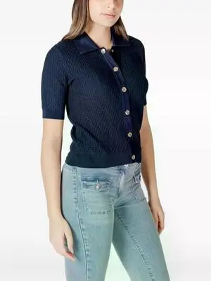 MORGAN Short-sleeve Collared Cardigan
