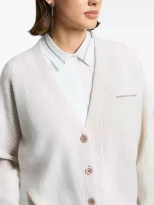 Peserico Ribbed-knit Drop-shoulder Cardigan