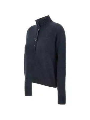 GRAN SASSO Button-placket High-neck Sweater