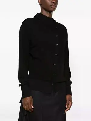 JUUN.J Asymmetric Button-fastening Cardigan - Black