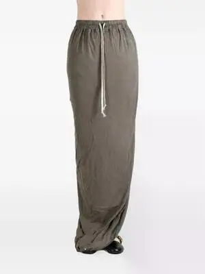 Rick Owens Drawstring-waist Rear-slit Maxi Skirt