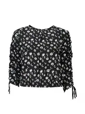 Desigual Floral-print Ruched Blouse