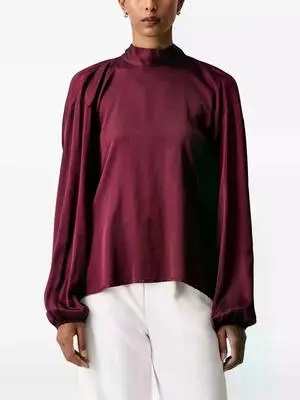 VICOLO Cowl-back Tie-fastening Blouse Red