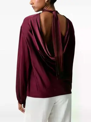 VICOLO Cowl-back Tie-fastening Blouse - Red