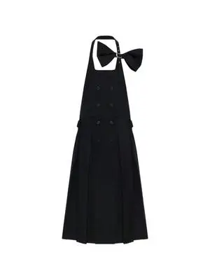 Noir Kei Ninomiya Bow-detail Midi Dress - Black