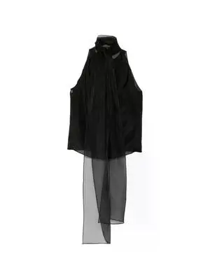 ISABEL SANCHIS Sash-neck Halterneck Top - Black
