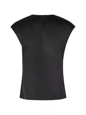 Emporio Armani Pleated Satin-finish Blouse - Black