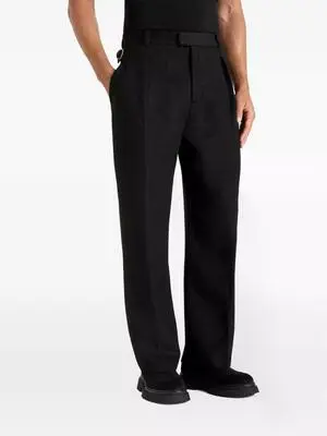 Manière De Voir Dorian In Herringbone-brushed Wool Pleated Trousers