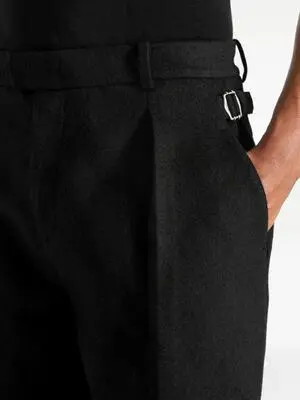 Manière De Voir Dorian In Herringbone-brushed Wool Pleated Trousers