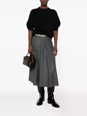 Sofie D'hoore Pleated A-line Midi Skirt - Grey