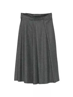 Sofie D'hoore Pleated A-line Midi Skirt - Grey