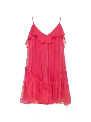 NISSA Open-back Silk Mini Dress - Pink
