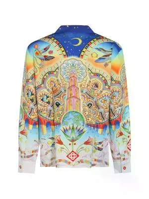 Casablanca Graphic-print Silk Shirt