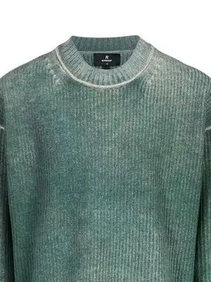 REPRESENT Distressed Ribbed-knit Sweater - Green