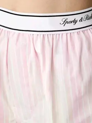 Sporty & Rich Striped Logo-waistband Shorts
