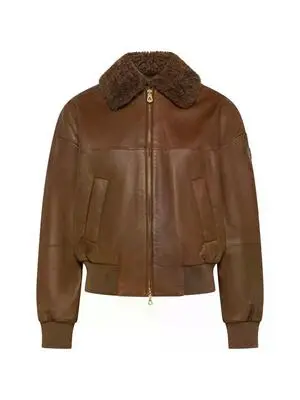 PEUTEREY Ruti Le Shearling-collar Leather Jacket