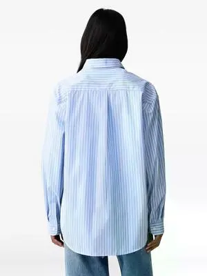 Sporty & Rich Signature Vertical-stripe Logo-embroidered Shirt