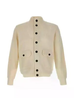 KANGRA High-neck Button-up Cardigan - Neutrals
