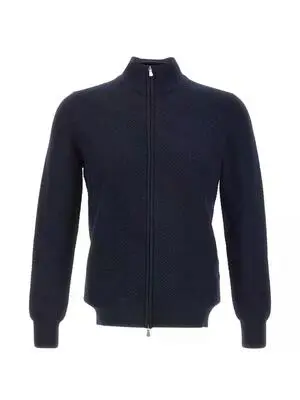 GRAN SASSO Honeycomb-knit Virgin Wool Cardigan