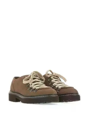 DOUCAL'S Suede Lug-sole Lace-up Derby Shoes - Brown