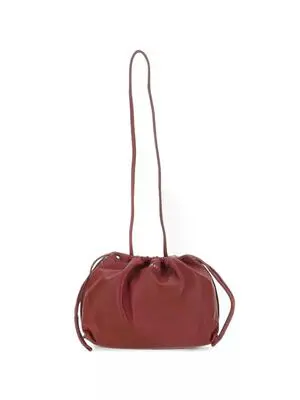 Soeur Suzette Drawstring Leather Shoulder Bag - Red