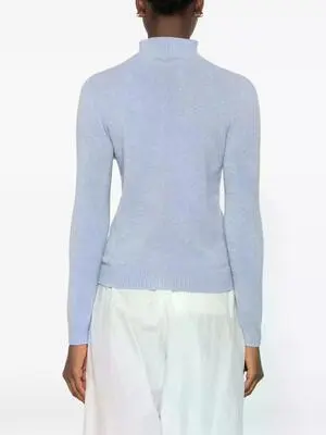 AROVESCIO High-neck Rib-trimmed Sweater - Blue