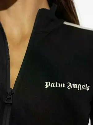 Palm Angels Logo-print Cropped Sweatshirt - Black