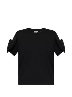 Noir Kei Ninomiya Bow-appliqué T-shirt