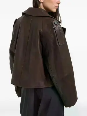 Max Mara Felino Double-breasted Leather Jacket