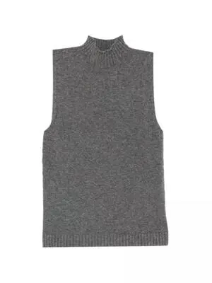 AROVESCIO High-neck Sleeveless Sweater - Grey
