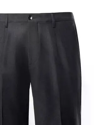 MICHAEL COAL Pleated-detail Turn-up Trousers - Grey