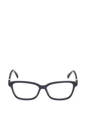 Max Mara Logo-detail Rectangle-frame Glasses - Blue
