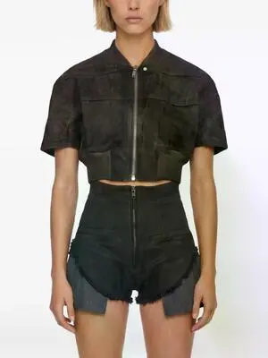 Rick Owens Tatlin Cropped Short-sleeve Jacket