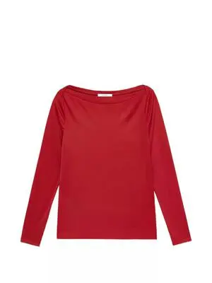 Malìparmi Plane Poly Long-sleeve Boat-neck T-shirt - Red