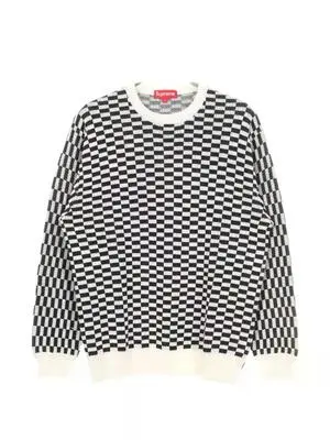 Supreme 2010s Checkerboard Logo Sweater - Black