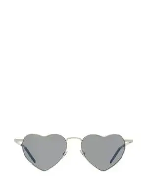 Saint Laurent Loulou Heart-frame Sunglasses - Silver