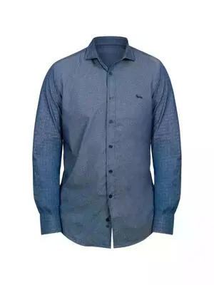 HARMONT & BLAINE Micro-patterned Logo-embroidered Shirt