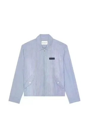 Givenchy Couture Seam Striped Blouson In Cotton - Blue